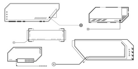 futuristic ui elementstechnological framework stock illustration