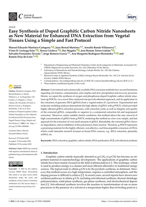 Pdf Easy Synthesis Of Doped Graphitic Carbon Nitride Nanosheets As