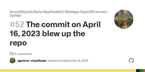 The Commit On April 16 2023 Blew Up The Repo · Issue 52