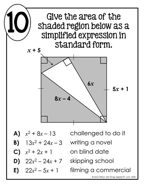Multiplying Polynomials With Geometric Applications Math Lib Activity