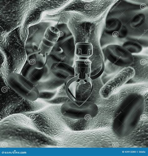 3d Nanotechnology In Action Stock Illustration Illustration Of Robot