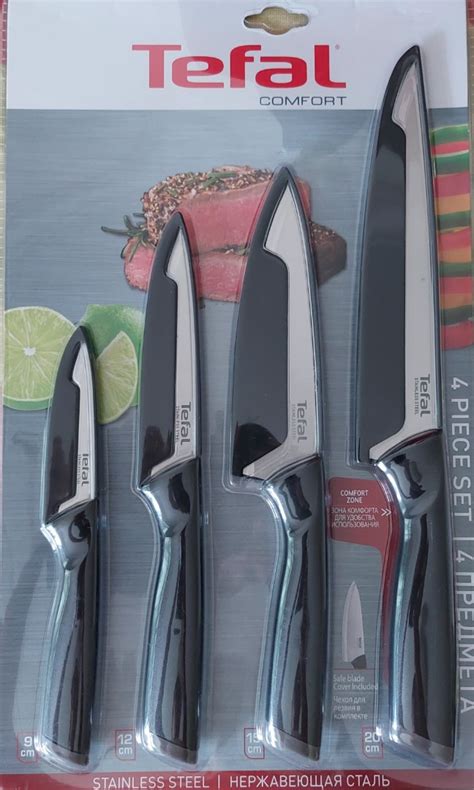 Tefal comfort 4 pcs stainless steel knife set, Furniture & Home Living ...