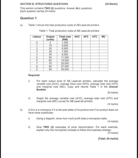 SECTION B STRUCTURED QUESTIONS 40 Marks This StudyX
