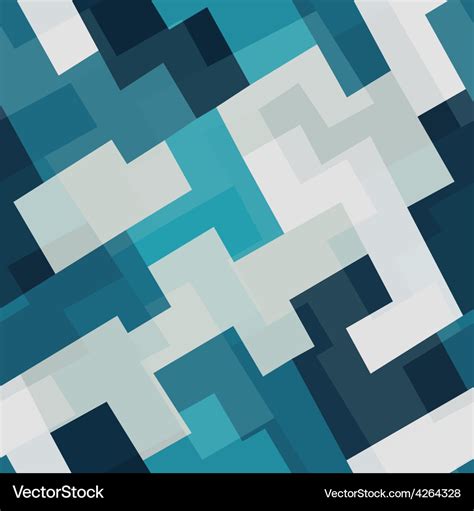 Blue Tech Square Seamless Pattern Royalty Free Vector Image