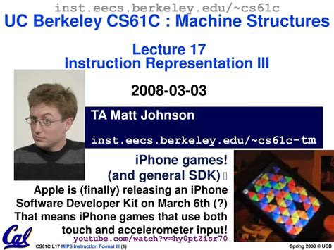 ppt ta matt johnson inst eecs berkeley ~ cs61c tm powerpoint