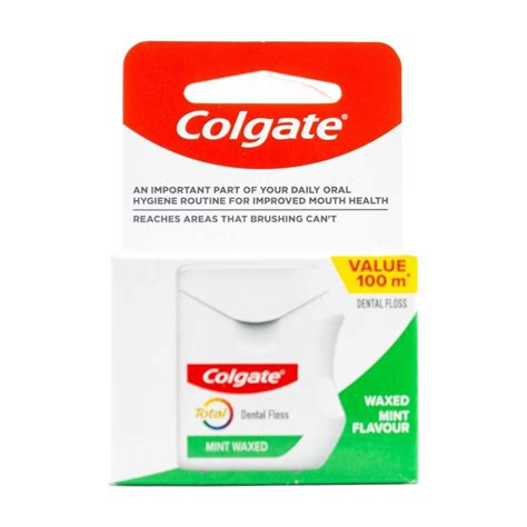 Colgate Waxed Dental Floss Mint 100m Health And Beauty