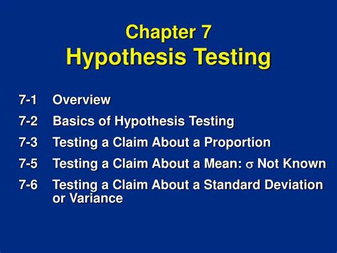 PPT Chapter Hypothesis Testing PowerPoint Presentation Free Download ID