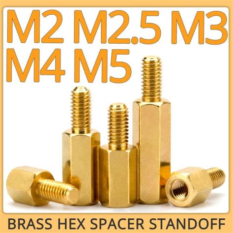 M2 M2 5 M3 M4 M5 Hex Brass Male Female Standoff Board Rack Stud Hexagon
