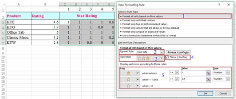 Excel Star Rating Chart Ponasa