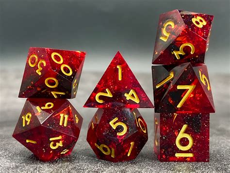 Red Wizard Dice Set Wooden Dice Set Custom Metal Dice Resin Dice Dnd