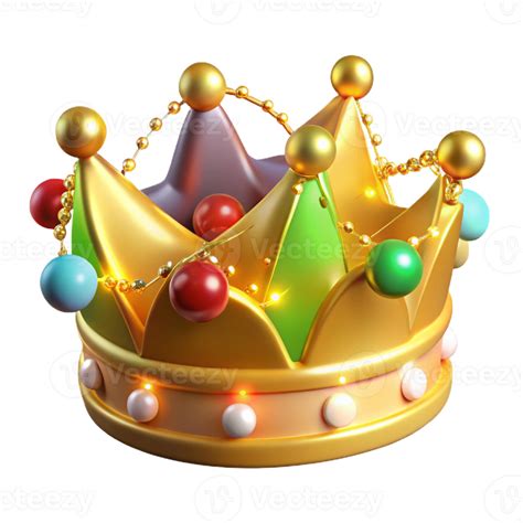 Extraordinary Classic 3d Render Golden Jester Crown Illustration