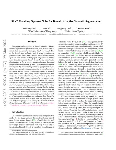 Pdf Simt Handling Open Set Noise For Domain Adaptive Semantic Segmentation