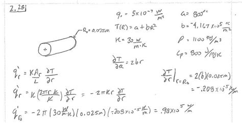 Fundamentals Of Heat And Mass Transfer Problem 2 28 Engineering Cheat Sheet