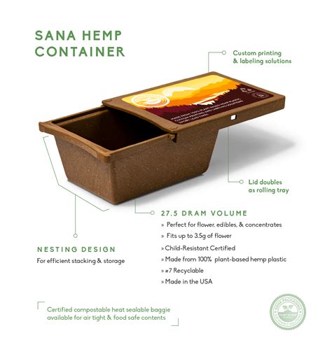 Cannabis Container Sustainable Hemp Packaging Sana Packaging Sana Packaging