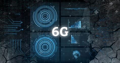 Animation Of 6g Technology With Digital Data Graphs And Futuristic