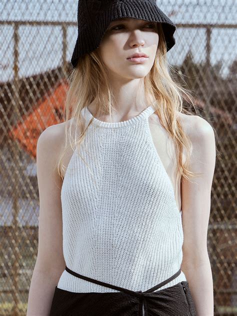Halter Neck Summer Knit Top 2color Maison Ys