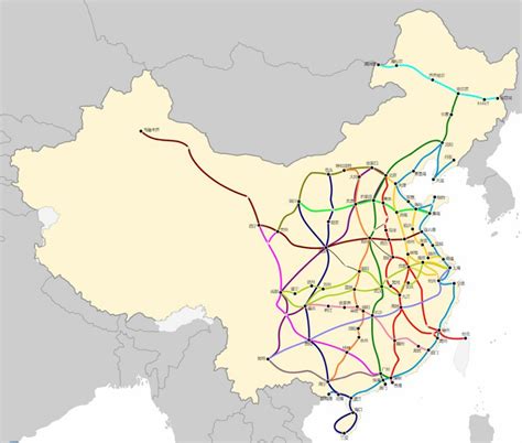 中国八纵八横铁路地图 中国铁路八纵八横简图 我国八纵八横铁路图 大山谷图库