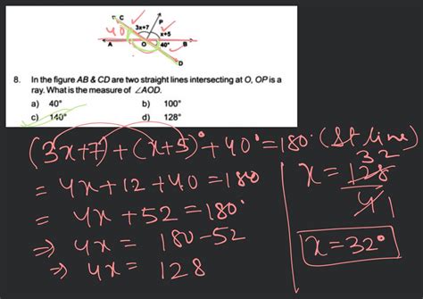 In The Figure Abandcd Are Two Straight Lines Intersecting At O Op Is A Ray