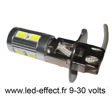 Ampoule H3 10 leds 5630 blanches 9 à 30 volts Led effect