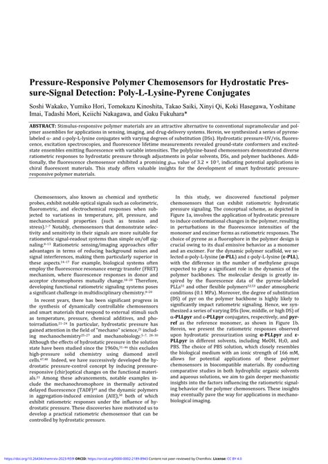 Pdf Pressure Responsive Polymer Chemosensors For Hydrostatic Pressure