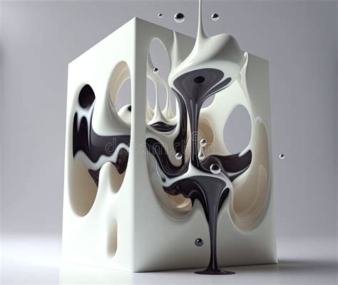 Abstract Melting Shape With Dripping Drops Stock Illustration