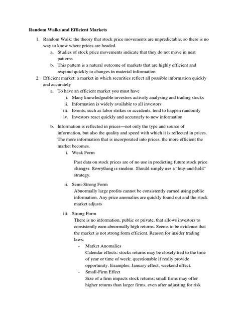 random walks and efficient markets pdf efficient market hypothesis