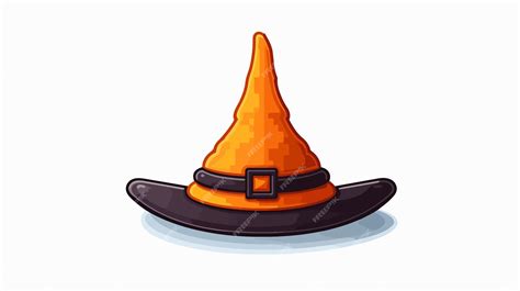 Retro Video Game Halloween Witch Hat Pixel Art Design Premium Ai