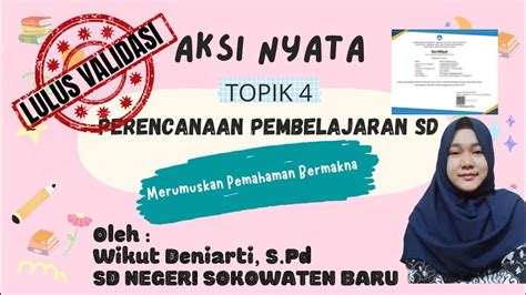 Lulus Validasi Aksi Nyata Perencanaan Pembelajaran Sd Merumuskan