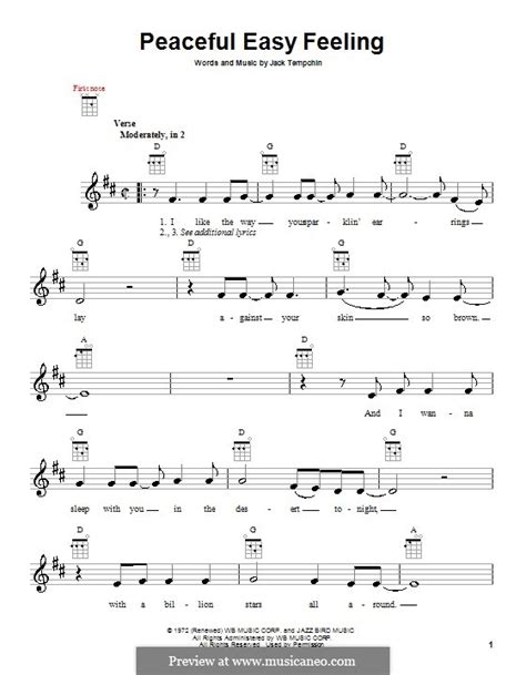 Peaceful Easy Feeling The Eagles By J Tempchin On Musicaneo