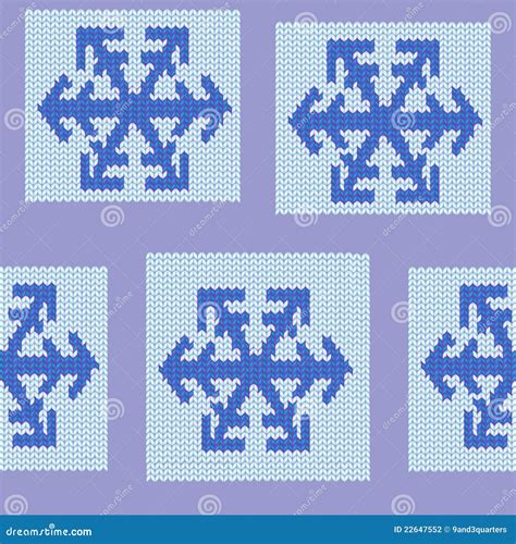 Seamless Repeating Knit Snowflake Pattern Stock Vector Illustration