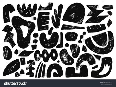 Big Set Hand Drawn Various Shapes Stock Vector Royalty Free 1886916769