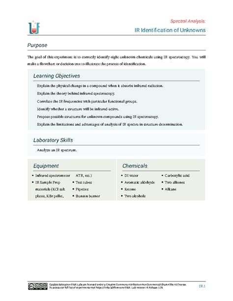 Lab 6 Ochem Organic Chem 1 Ir Identification Of Unknown Compounds