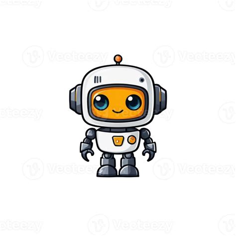 Joyful Cute Mini Robot Cartoon Isolated 52332078 Png