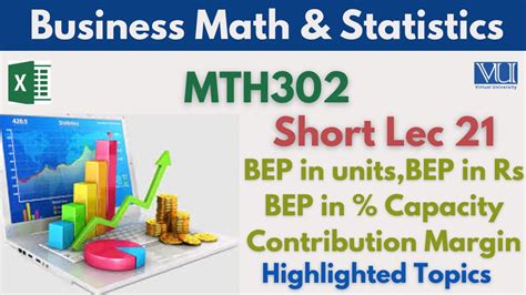 MTH302 Short Lecture 21 BEP In Units BEP In Rs BEP In Capacity