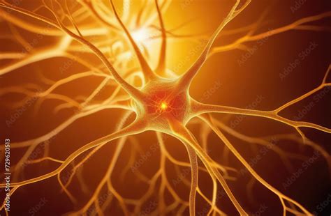 Neural network - images of neural cells. Synapse on dark background. View of interconnected ...