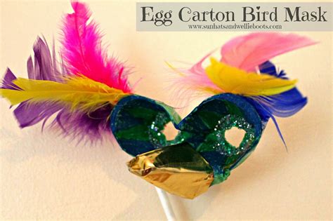 Sun Hats And Wellie Boots Egg Carton Bird Mask