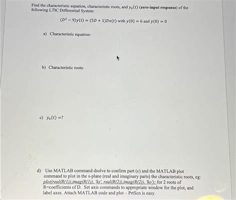 Solved Find The Characteristic Equation Characteristic Chegg