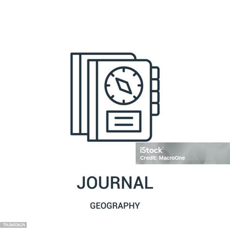 지리 컬렉션에서 저널 아이콘 벡터입니다 얇은 라인 저널 개요 아이콘 벡터 일러스트 레이 션입니다 기사 출판에 대한 스톡 벡터 아트 및 기타 이미지 Istock