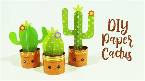 DIY Paper Cactus Tutorial Free Printable Papercraft YouTube