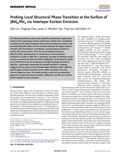 Probing Local Structural Phase Transition At The Surface Of Ba2pbi4
