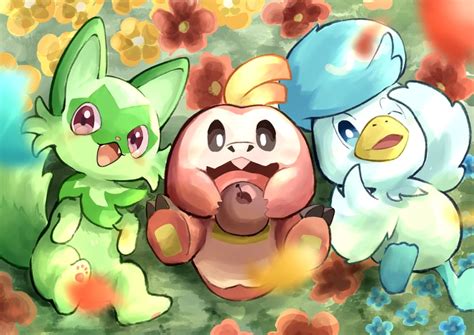 Sprigatito Fuecoco And Quaxly Pokemon Drawn By Illustrattyako