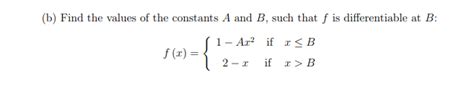 Solved B Find The Values Of The Constants A And B Such Chegg