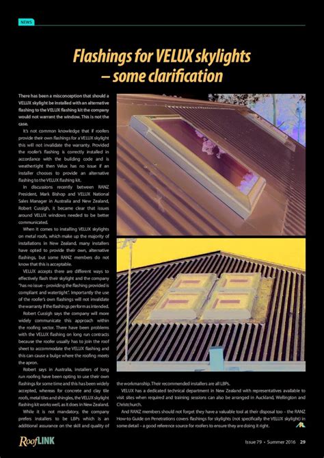 Pdf Flashings For Velux Skylights Some Clarificationweathertight