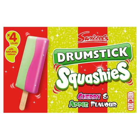 Swizzels Drumstick Squashies Cherry And Apple Flavour Lollies 4 X 70ml