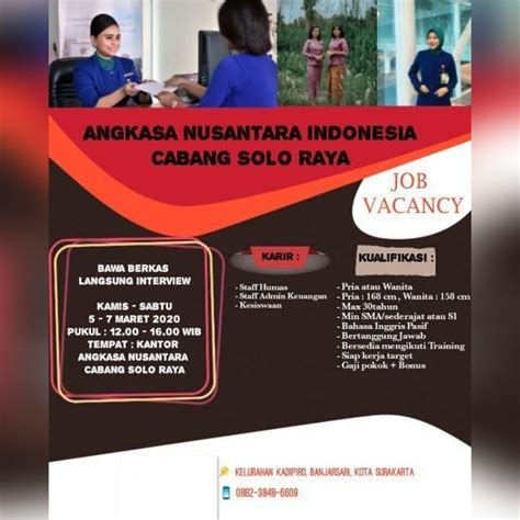 Lowongan Kerja Angkasa Nusantara Di Solo INFO LOKER SOLO