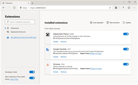 在 Microsoft Edge 中安裝 Chrome 擴充套件