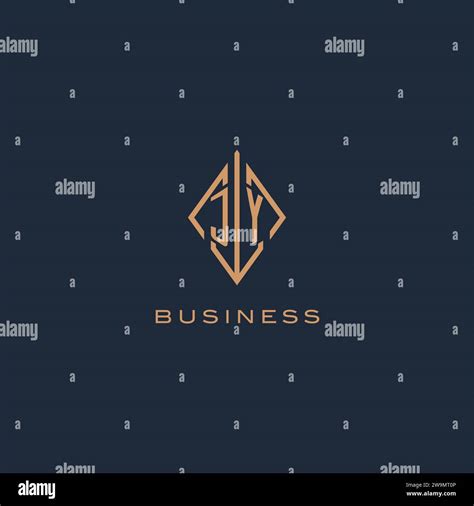 Monogram JY Logo With Diamond Rhombus Style Luxury Modern Logo Design