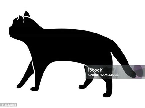 천천히 걸어가는 왼쪽 고양이의 실루엣 걷기에 대한 스톡 벡터 아트 및 기타 이미지 걷기 검은색 고양이 새끼 Istock