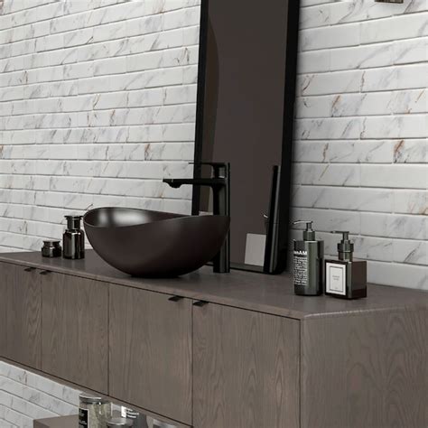Sunwings Calacatta Gold 11 In X 12 In Matte Recycled Glass Brick Subway
