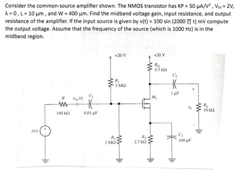 Solved Consider The Common Source Amplifier Shown The NMOS Chegg